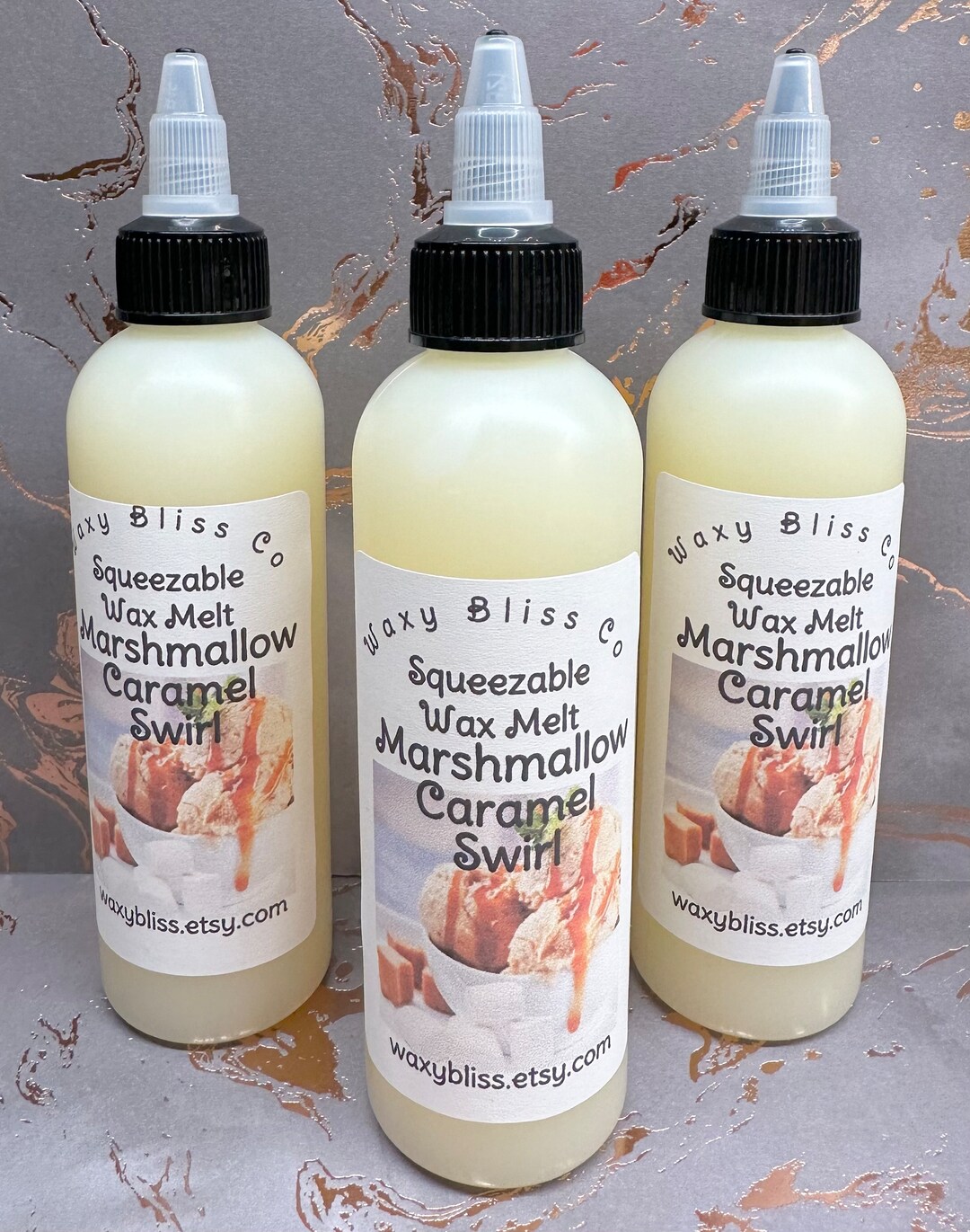 Marshmallow Caramel Swirl Squeeze Wax Bottle. Highly Scented Soy Wax ...