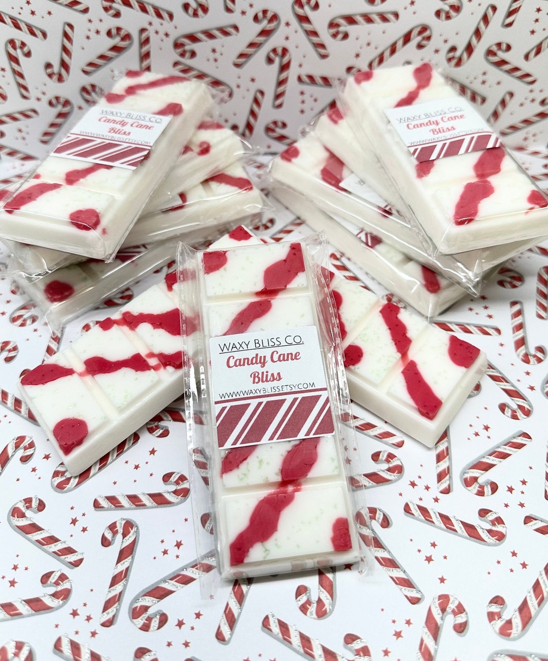 Candy Cane Bliss Snap Bar. Highly Scented Soy Wax. - Etsy
