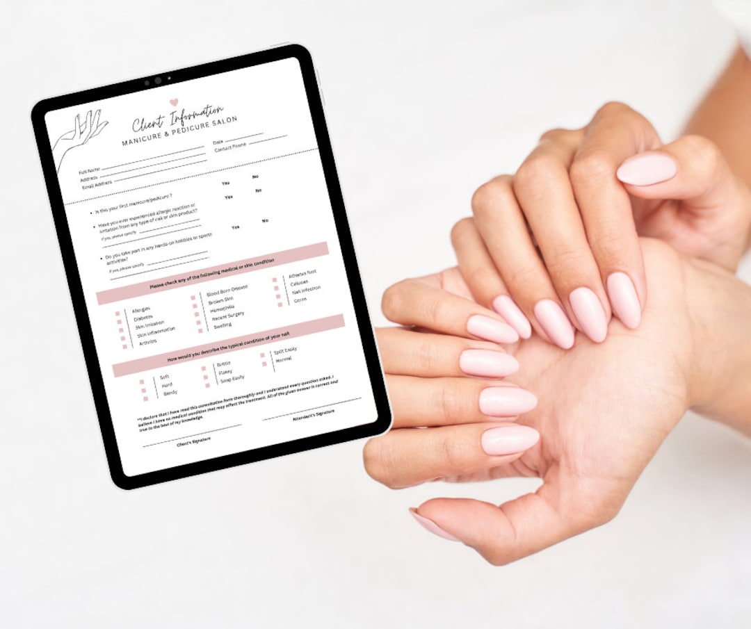 Nail Salon Client Intake Form, Digital Download - Etsy