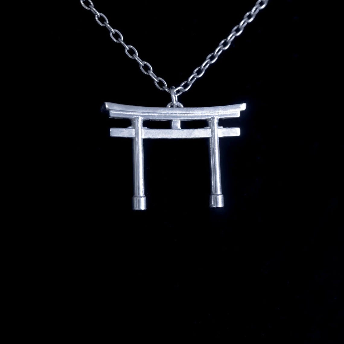 Elegant Silver Torii Gate Pendant: Japanese Shinto Architectural ...