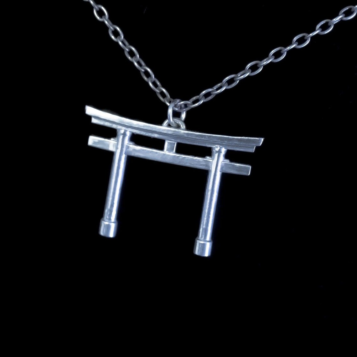 Elegant Silver Torii Gate Pendant: Japanese Shinto Architectural ...