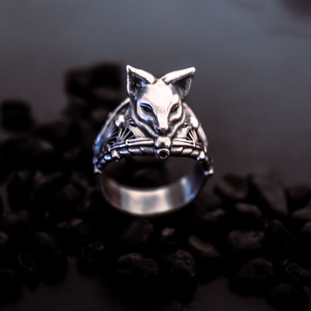 Kitsune Mask Ring demon Fox Anniversary Gift, Japanese Streetwear ...