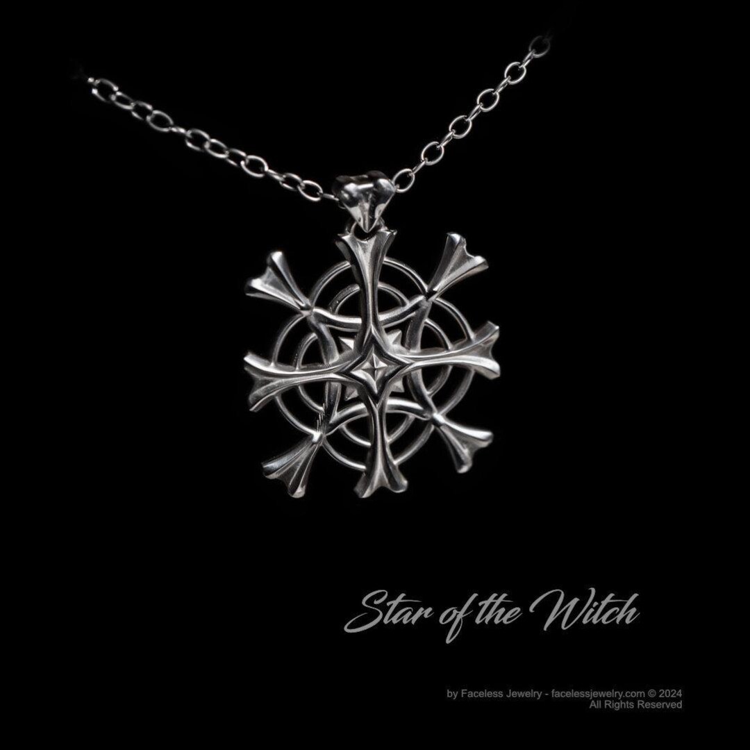 Silver Witch Necklace , Gothic Pendant, Alternative Jewerly, Handmade ...