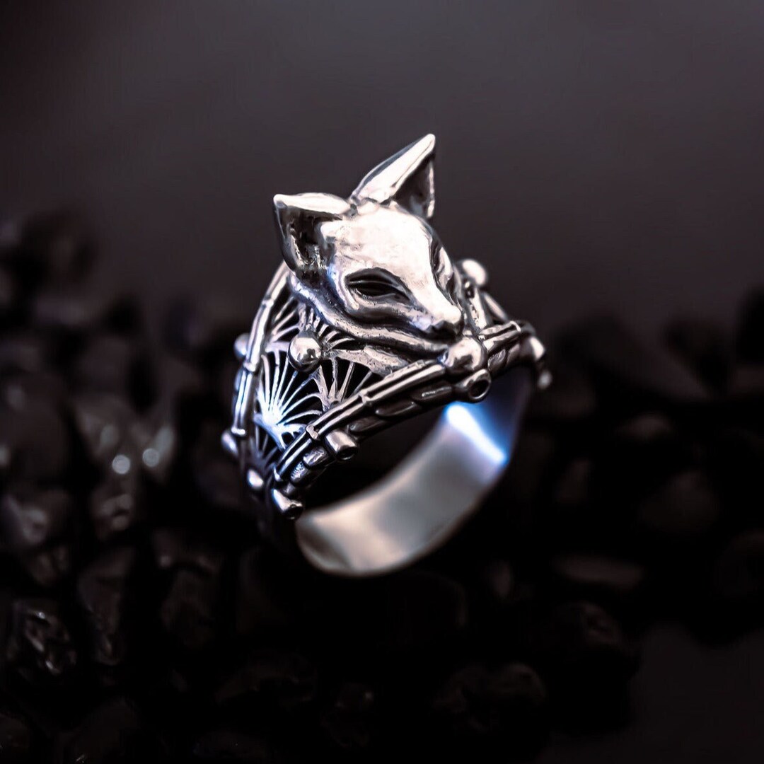 Kitsune Ring demon Fox Ring Anniversary Gift, Japanese Streetwear, Harajuku Jewelry, Japanese ...