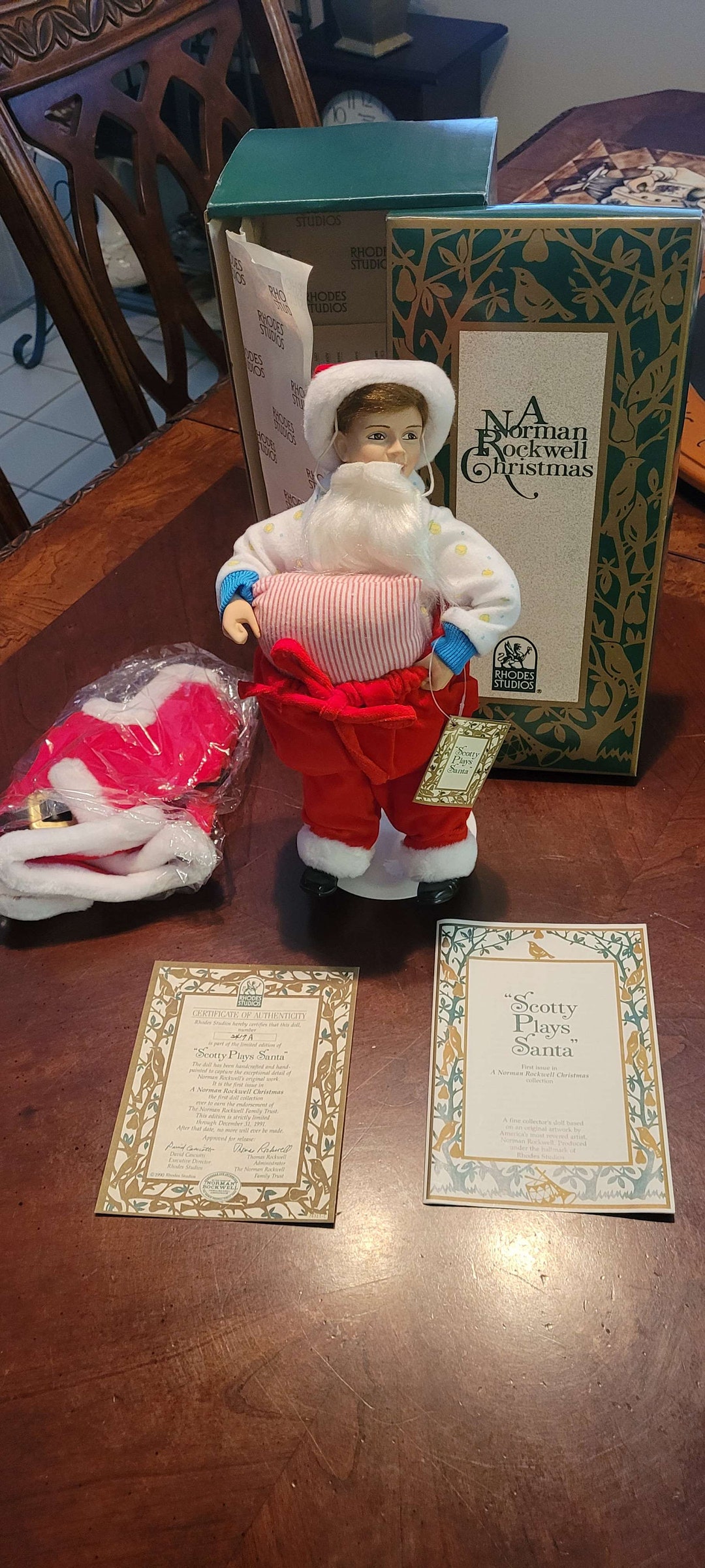 Norman Rockwell 1990 Porcelain Christmas Doll scotty - Etsy