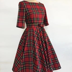 Christmas Red Plaid Tartan Dress Holiday - Etsy