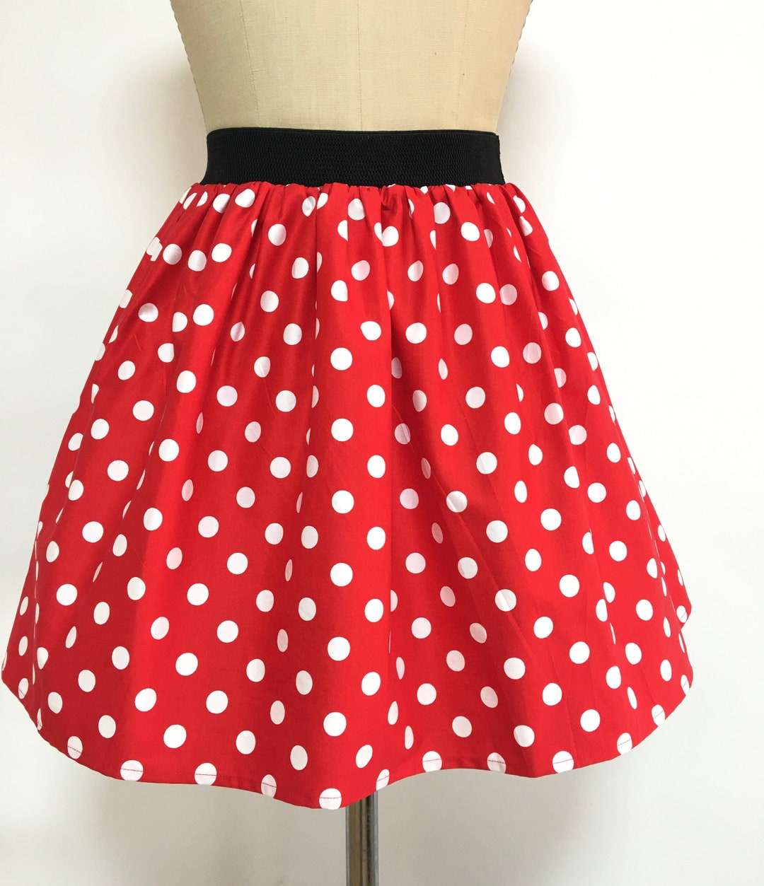 Minnie Mouse Red White Polka Dots Skirt With Pockets Cotton Skirt - Etsy