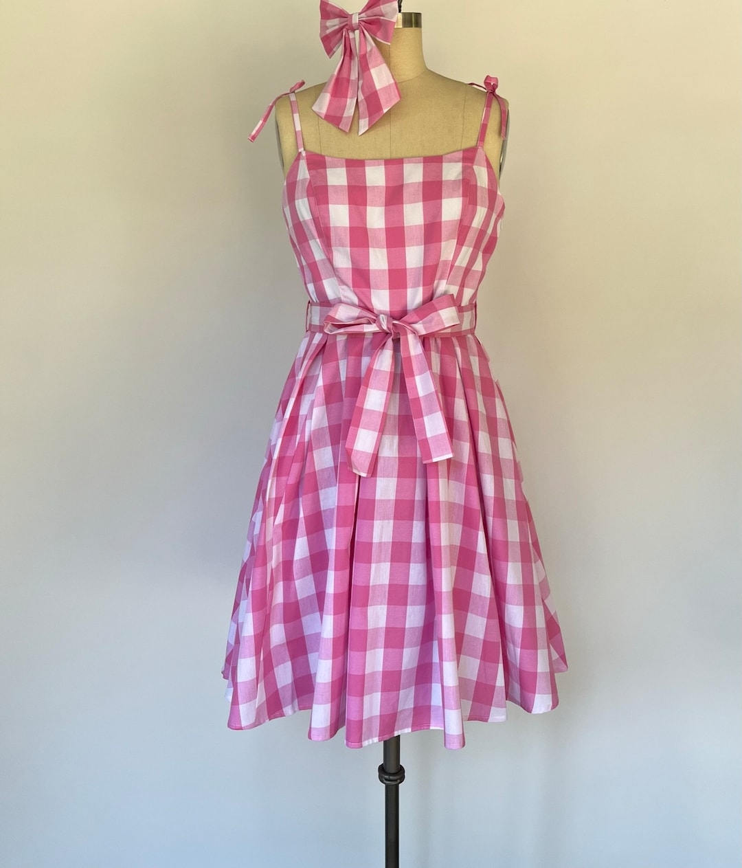 Bubblegum Checkers Gingham Dress White Pink Fast Shipping - Etsy