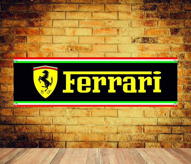 FERRARI Logo Banner Vinly, Garage Sing,office or Showroom, Flag,racing ...