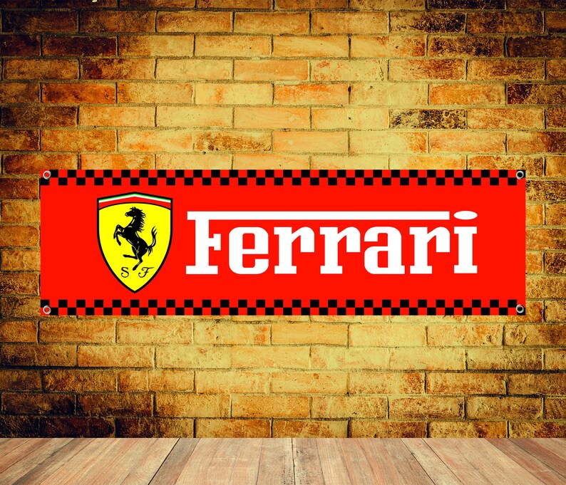 FERRARI Logo Banner Vinly, Garage Sing,office or Showroom, Flag,racing ...