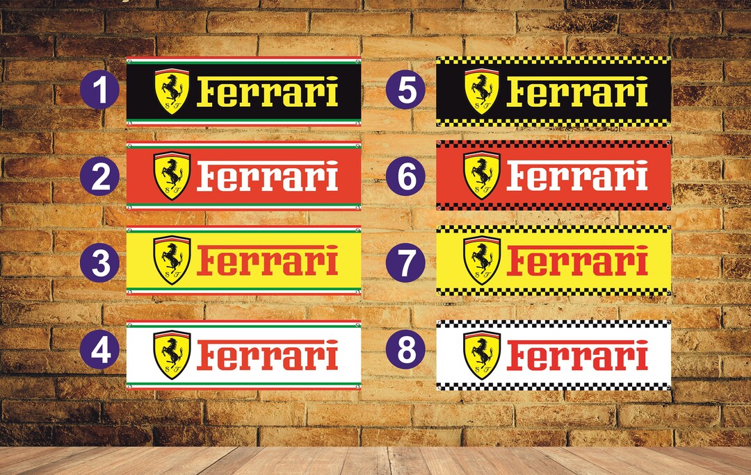 FERRARI Logo Banner Vinly, Garage Sing,office or Showroom, Flag,racing ...