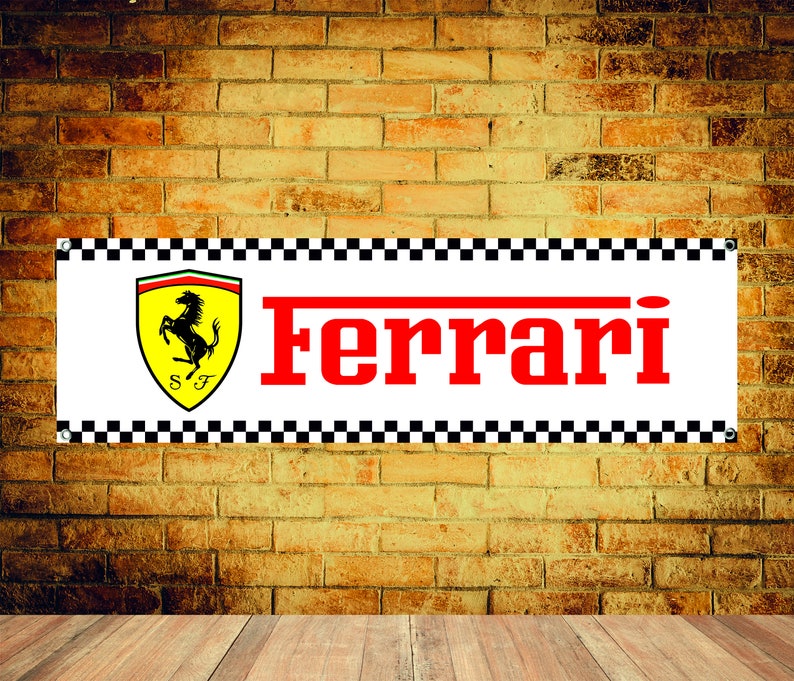 FERRARI Logo Banner Vinly, Garage Sing,office or Showroom, Flag,racing ...