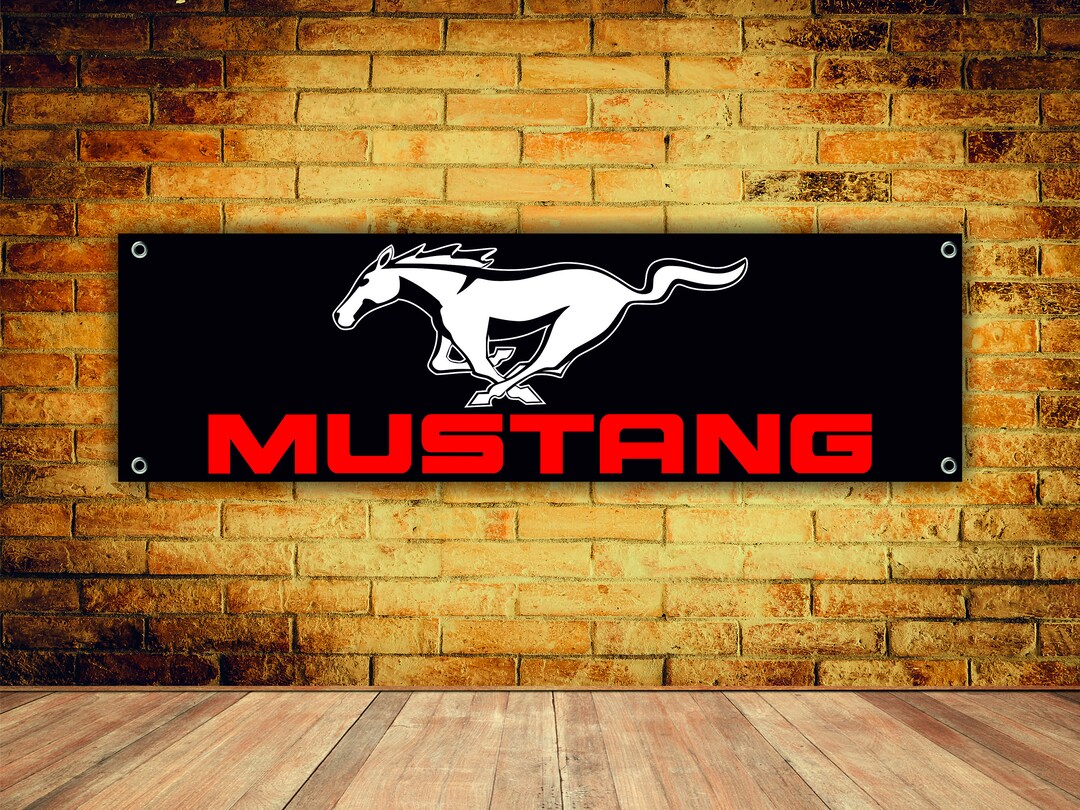 Ford Mustang Logo Banner Vinly, Garage Sing,office or Showroom, Flag ...