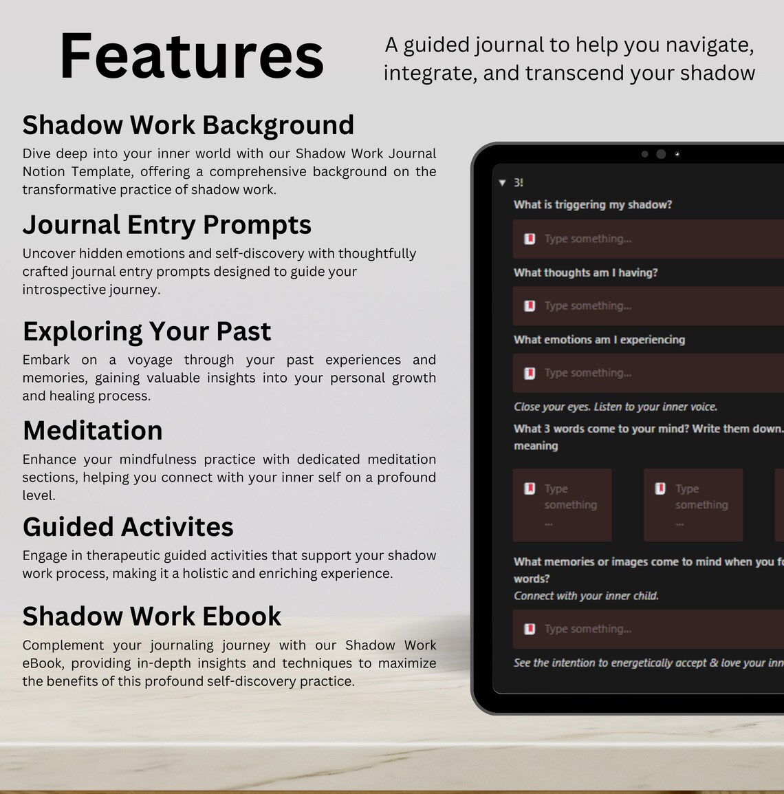 Shadow Work Journal Notion Template - Etsy