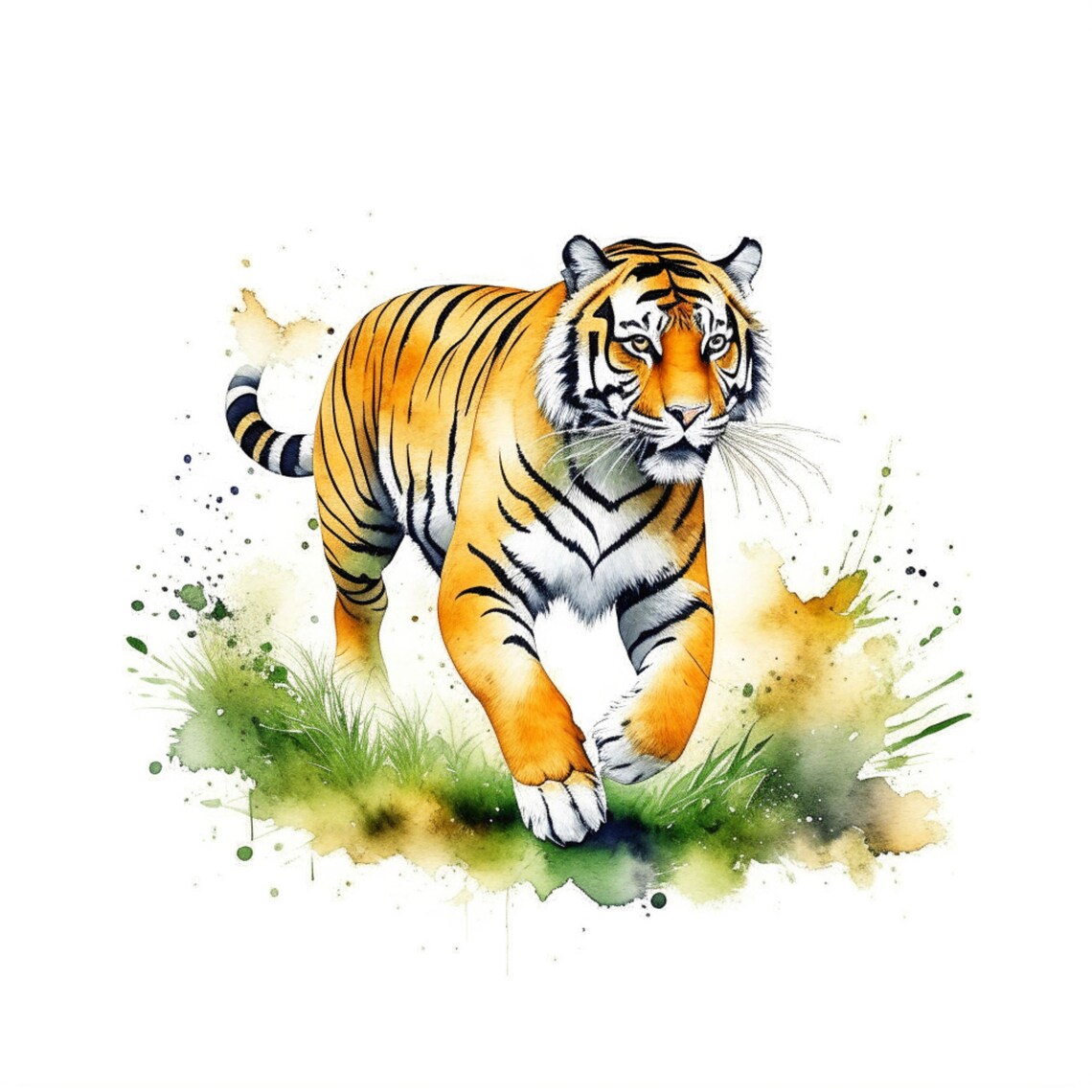 Tiger in Jungle Digital Art | Tigers Clipart | 10 High Quality Jpgs ...