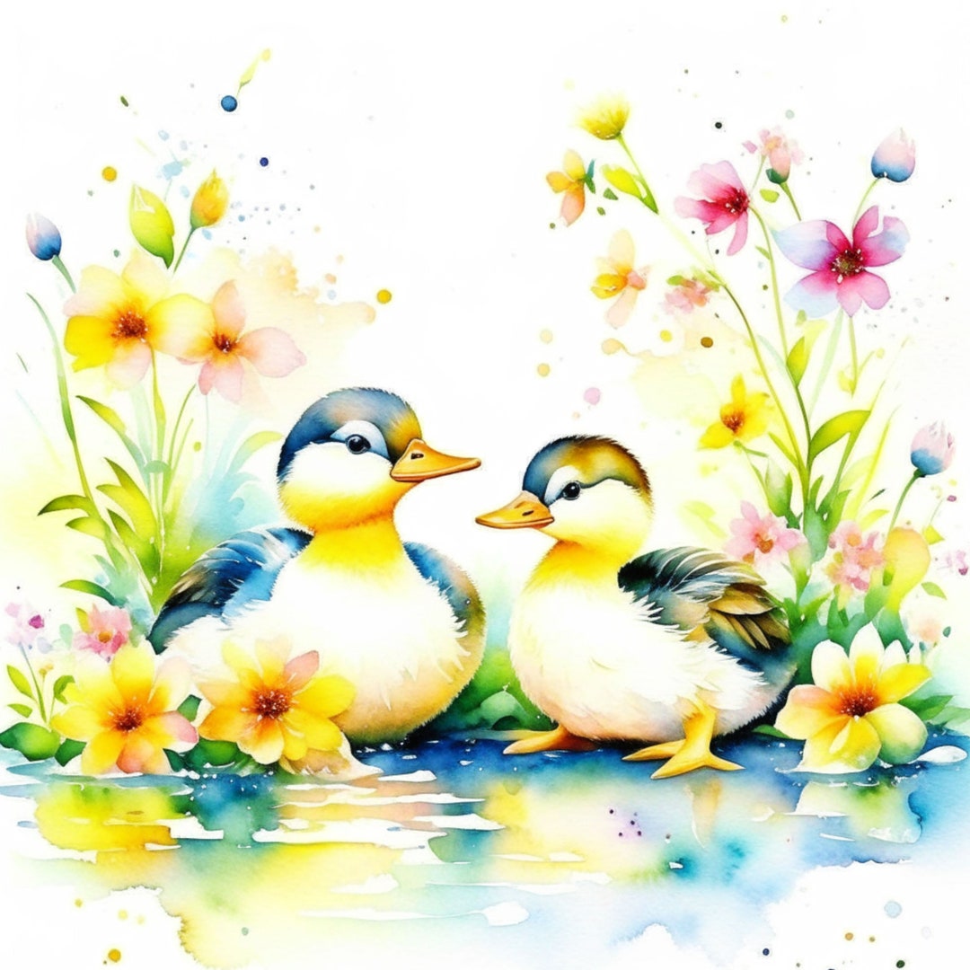 Ducklings Digital Art Duck Clipart 15 High Quality Jpgs Digital ...