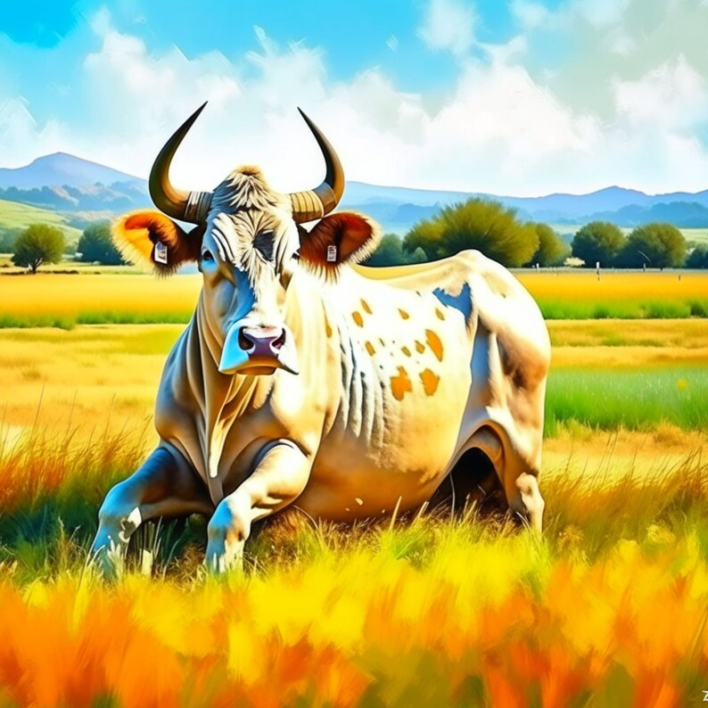 Texas Longhorn Cow Digital Art Clipart Cows 15 High Quality Jpgs ...