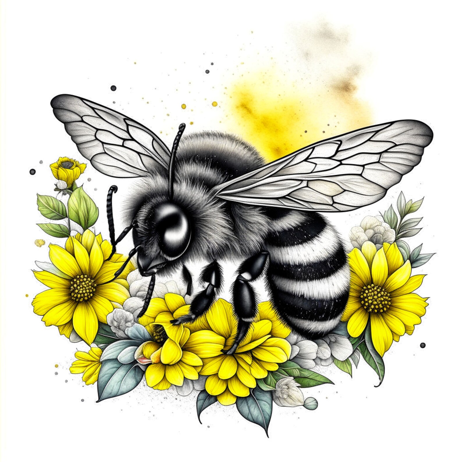 Bumble Bee Digital Art Bees Clipart 15 High Quality Jpgs Digital ...