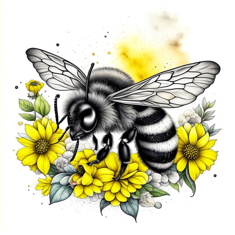 Bumble Bee Digital Art Bees Clipart 15 High Quality Jpgs Digital ...