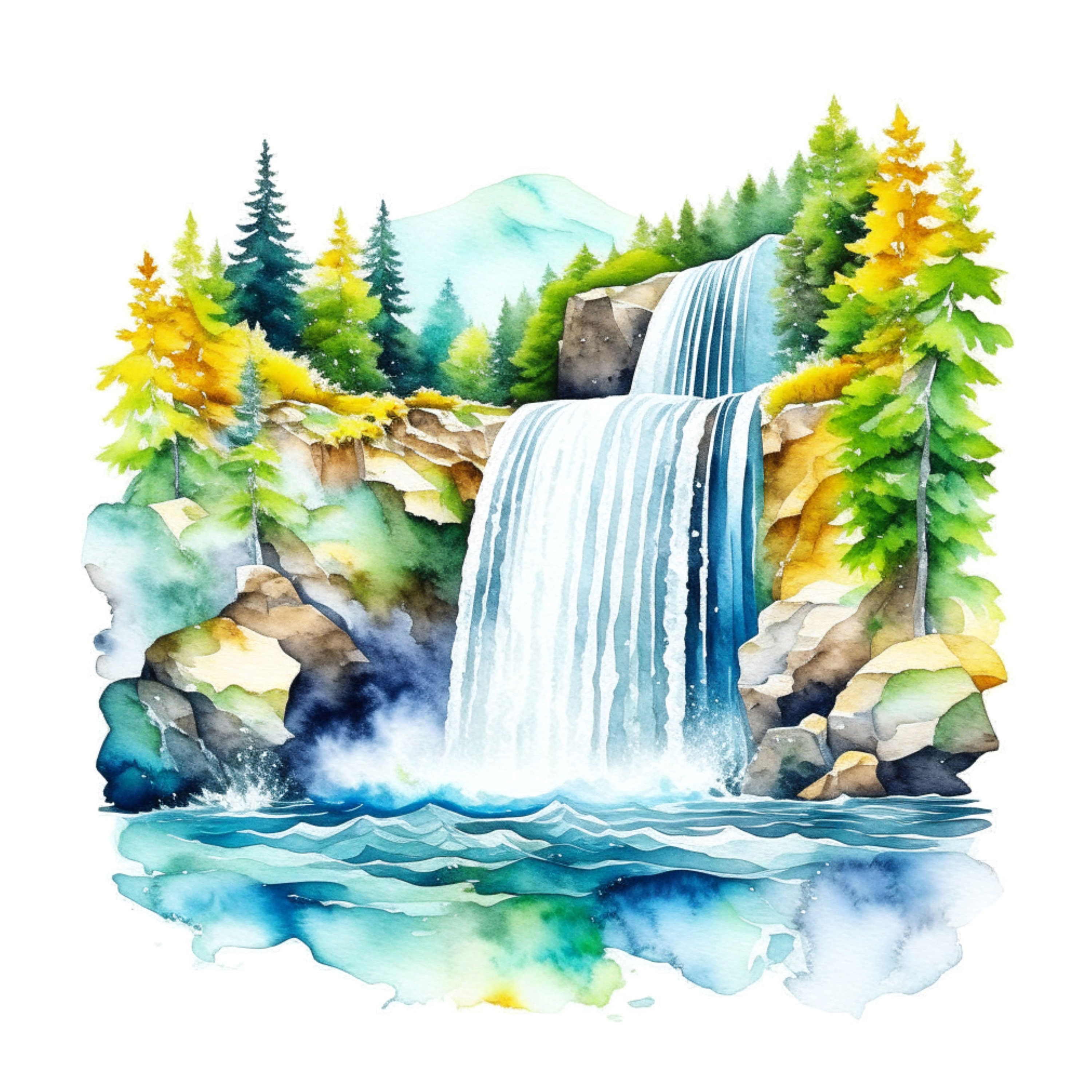 Waterfall Digital Art | Waterfalls Clipart | 15 High Quality Jpgs ...