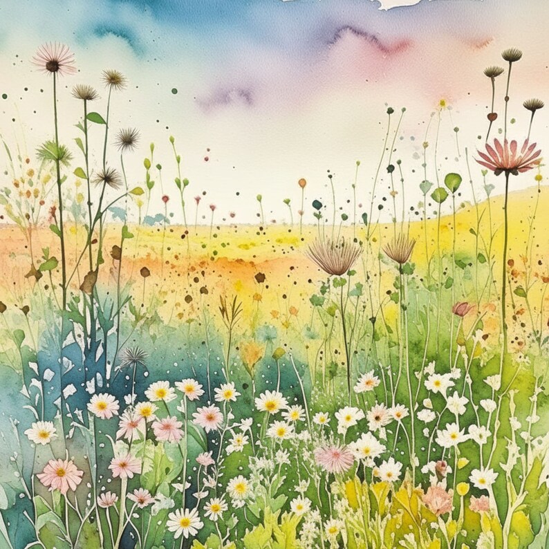Wildflower Fields Digital Art | Clipart | 15 High Quality Jpgs ...