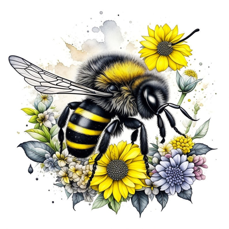 Bumble Bee Digital Art | Bees Clipart | 15 High Quality Jpgs | Digital ...