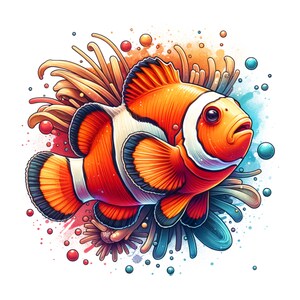 Clownfish Digital Art | Clipart Bundle | 15 High Quality Jpgs | Digital ...
