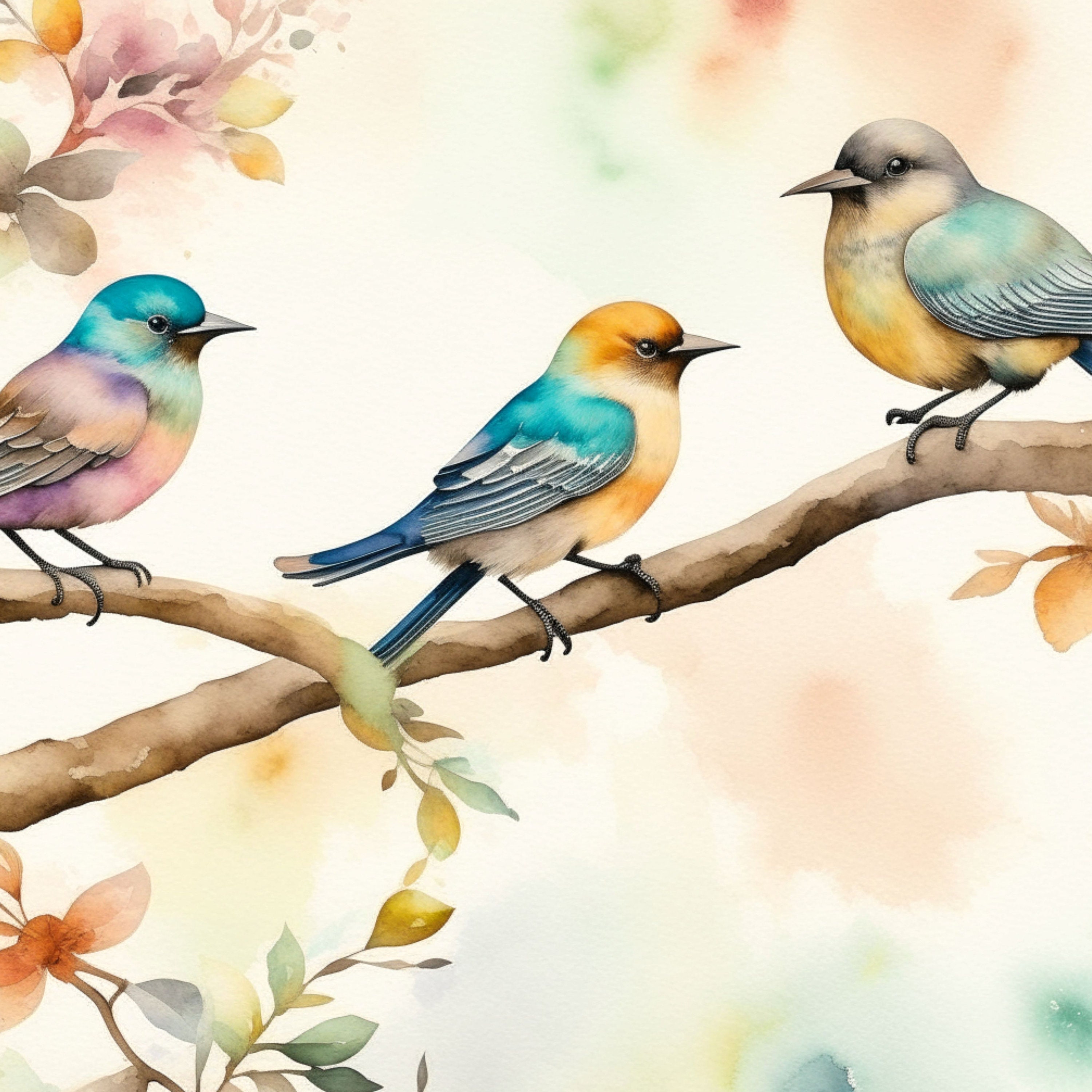 Vintage Birds Digital Art Birds Clipart 15 High Quality Jpgs Digital ...