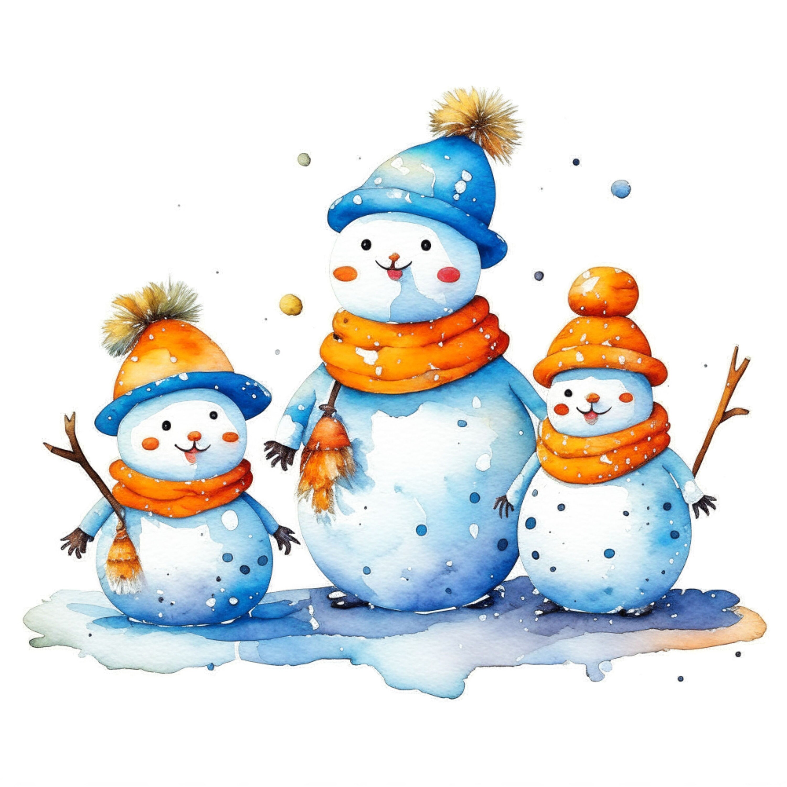 Snowmen Digital Art | Snowman Clipart | 10 High Quality Jpgs | Digital ...