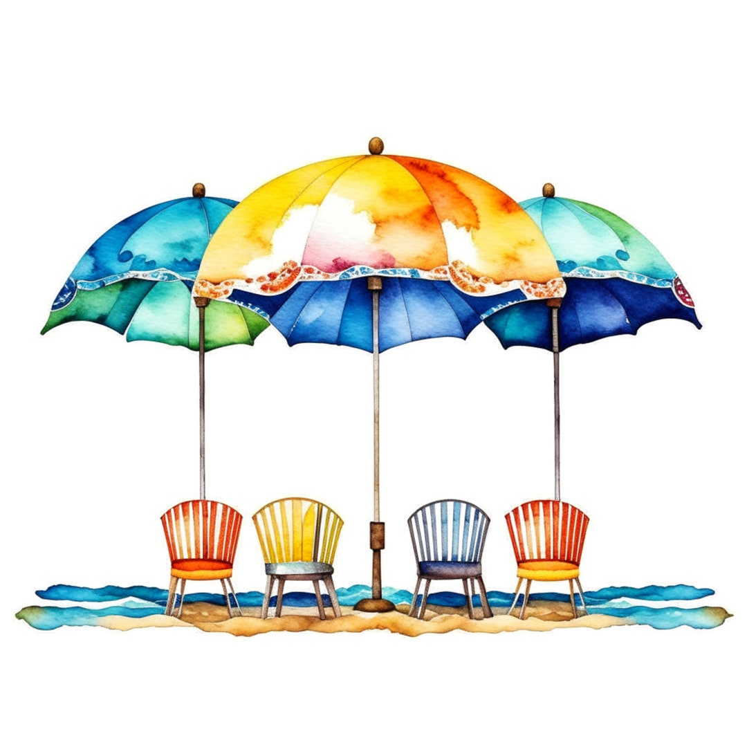 Beach Umbrella's Digital Art | Clipart | Umbrella 15 High Quality Jpgs ...