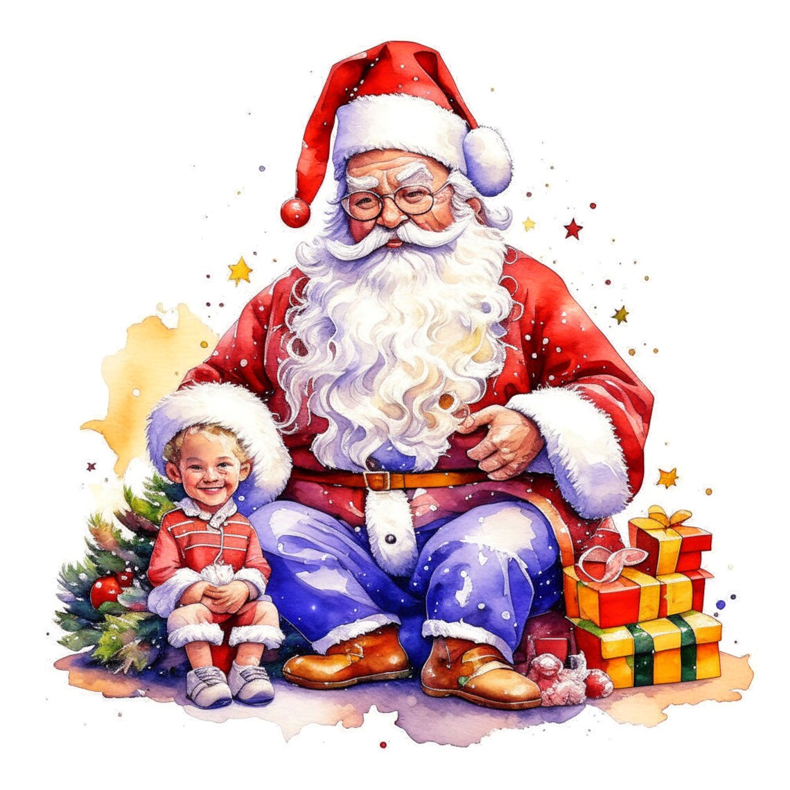 Jolly Santa Digital Art Santa Claus Clipart 10 High Quality Jpgs ...