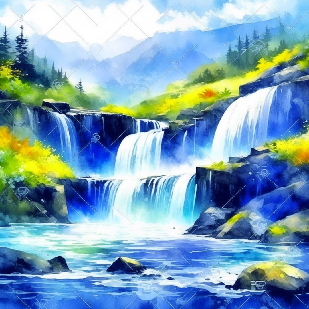 Waterfall Digital Art | Waterfalls Clipart | 15 High Quality Jpgs ...