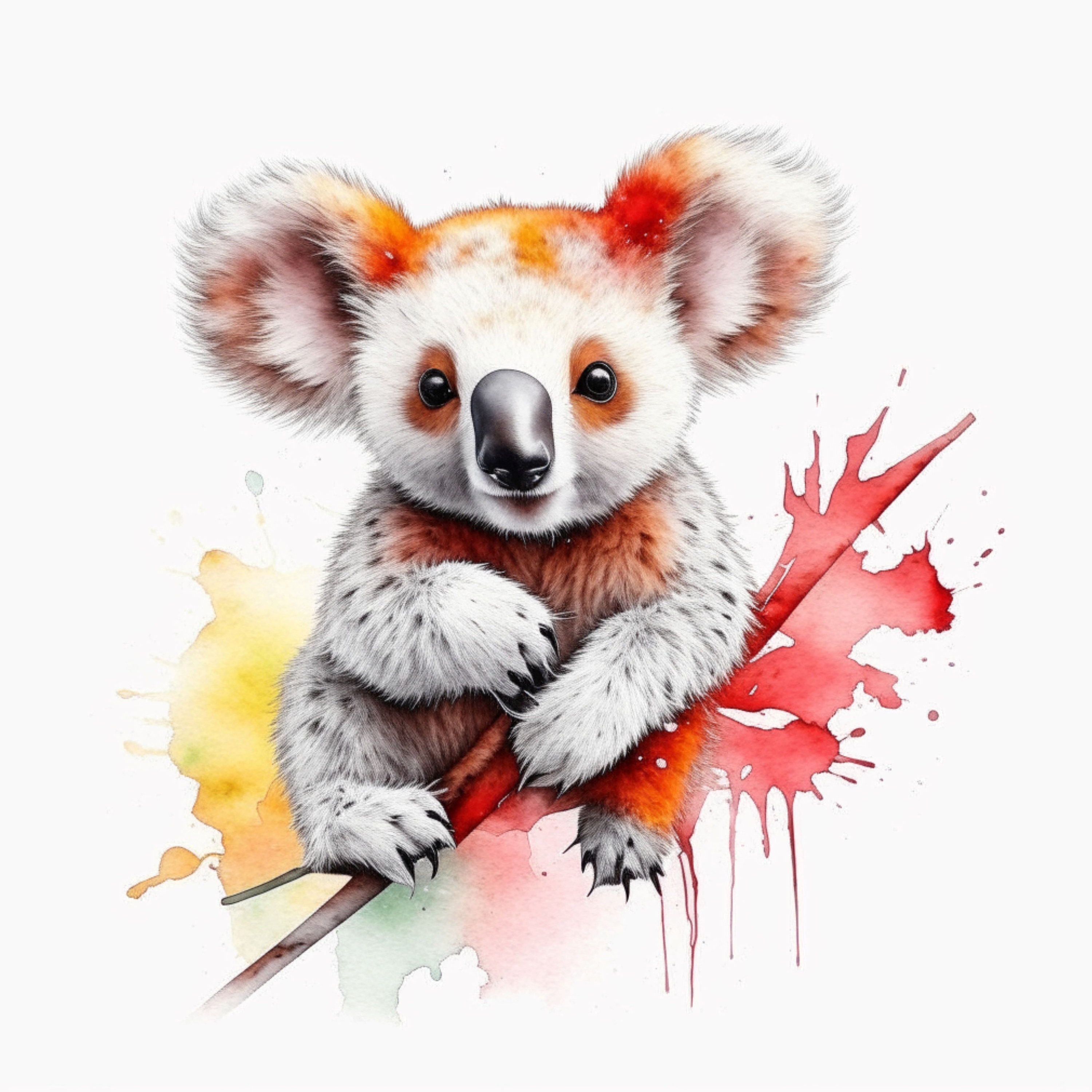 Red Koala Digital Art Koala Bear Clipart 15 High Quality Jpgs Digital ...