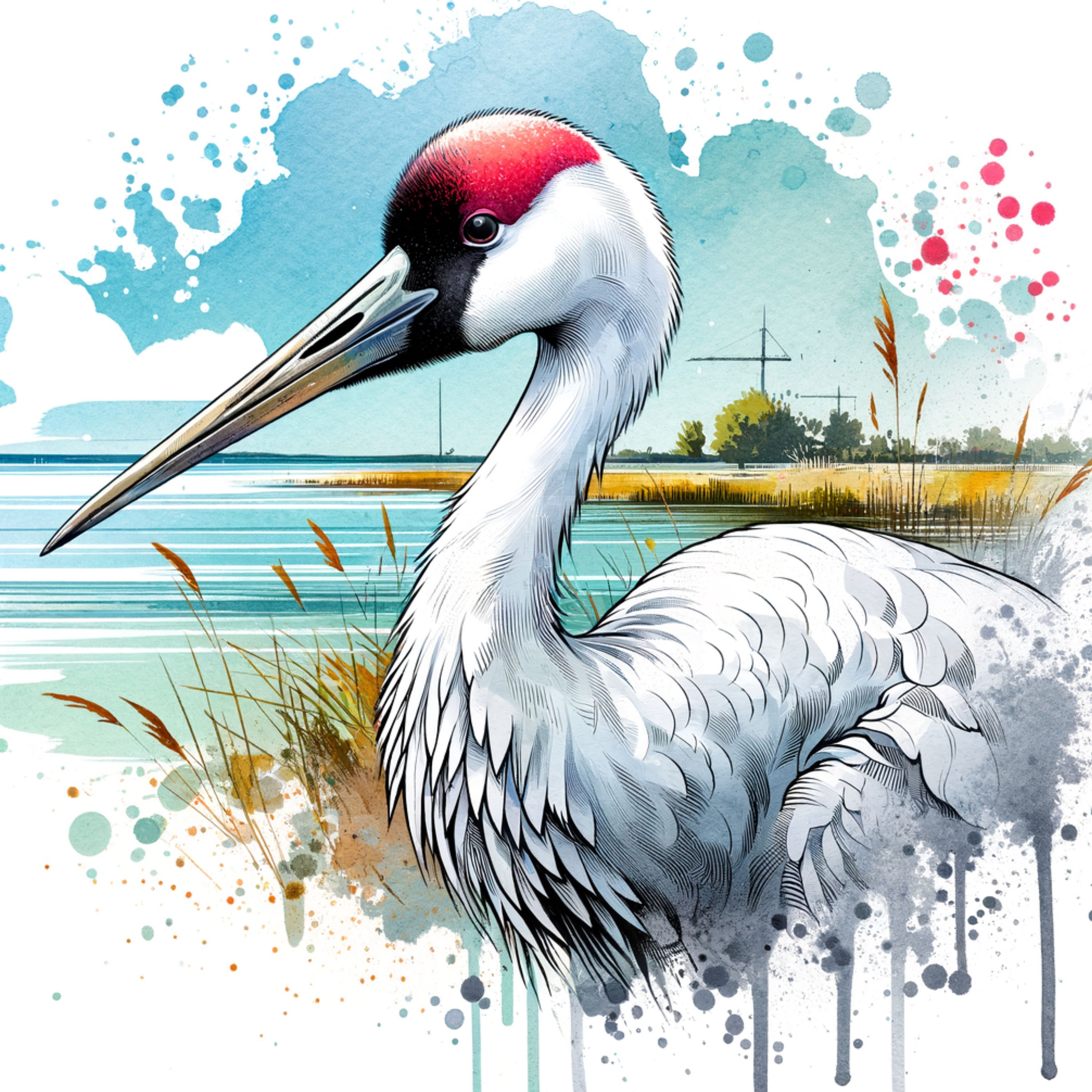 Whooping Crane Digital Art | Clipart Bundle | 15 High Quality Jpgs ...