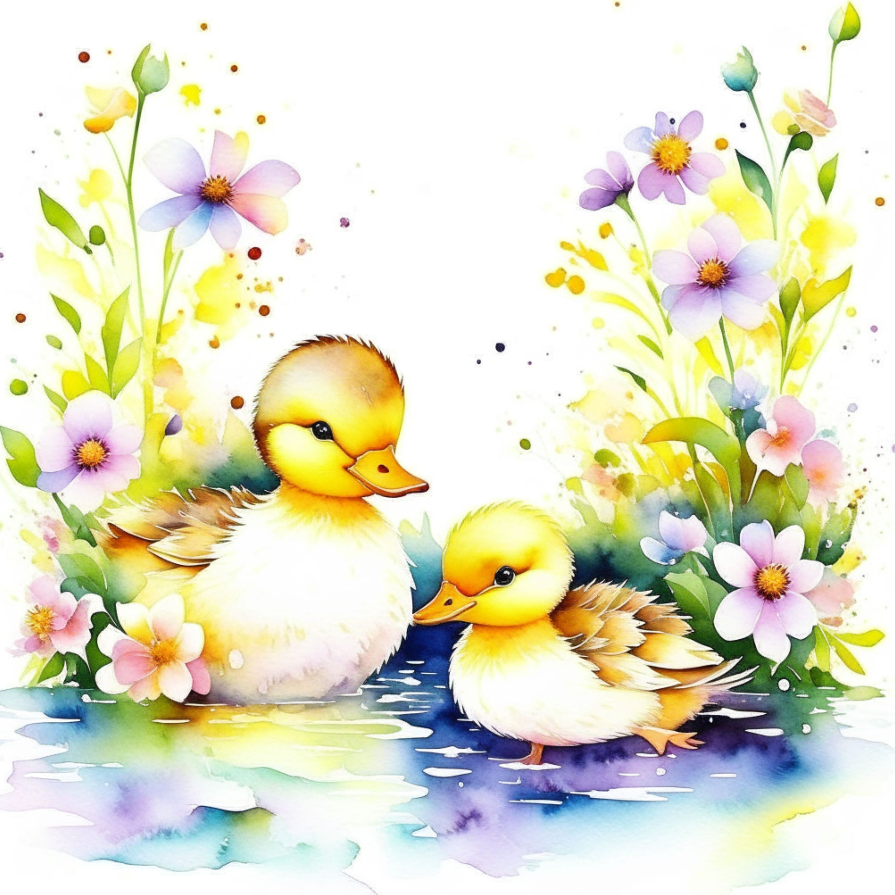 Ducklings Digital Art Duck Clipart 15 High Quality Jpgs Digital ...