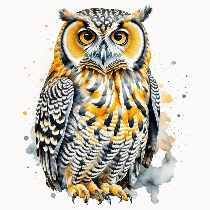 Barred Owl Digital Clip Art | Birds Clipart | 15 High Quality Jpgs ...