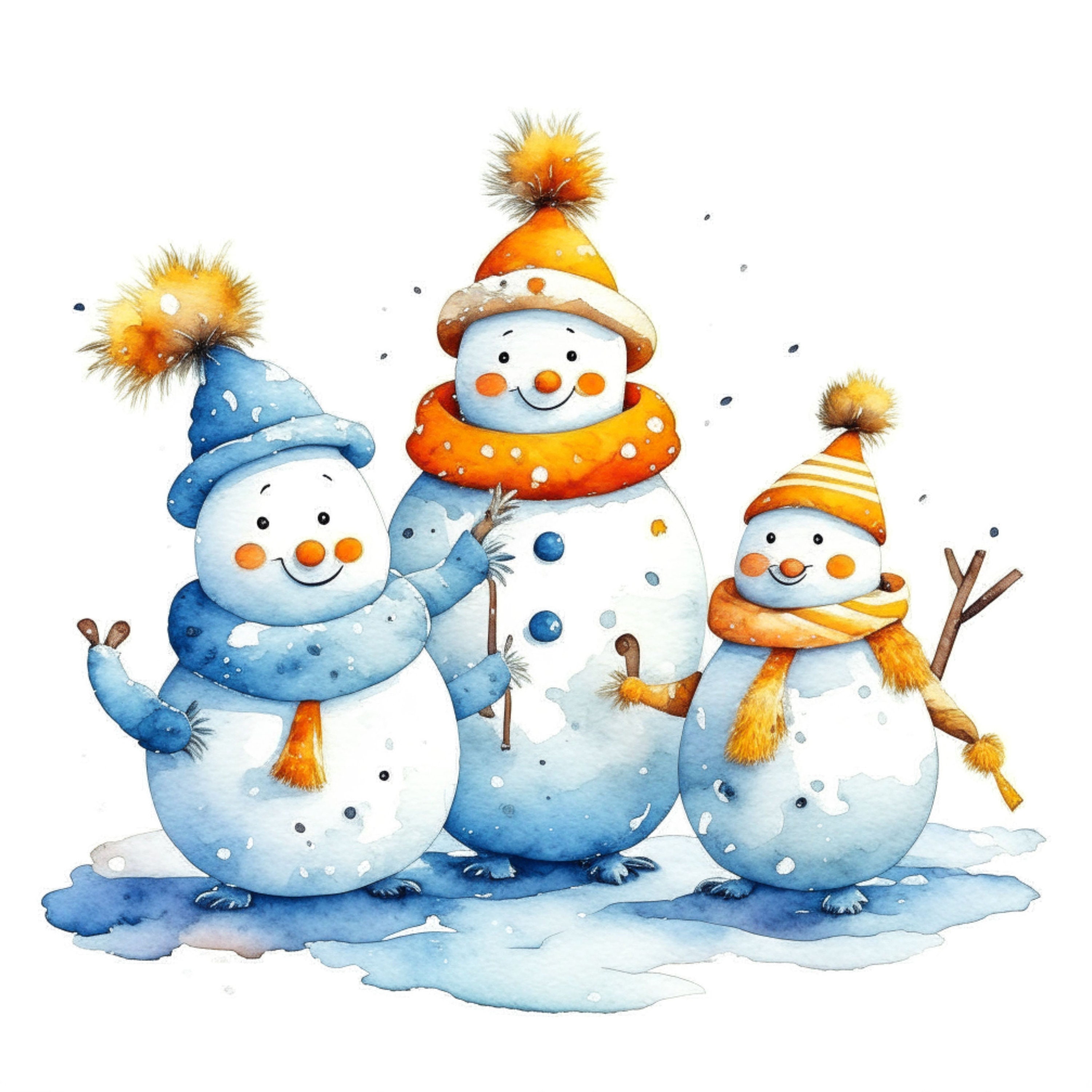 Snowmen Digital Art | Snowman Clipart | 10 High Quality Jpgs | Digital ...