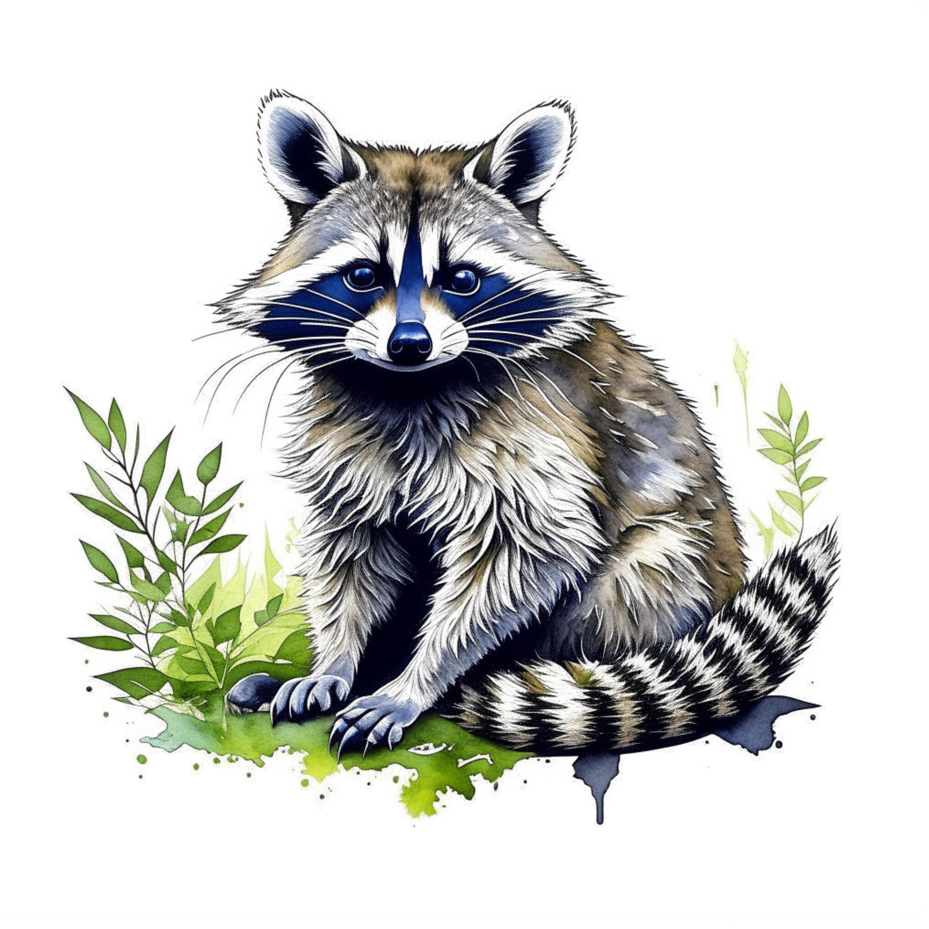 Raccoon Digital Art | Raccoon Clipart | 10 High Quality Jpgs | Digital ...