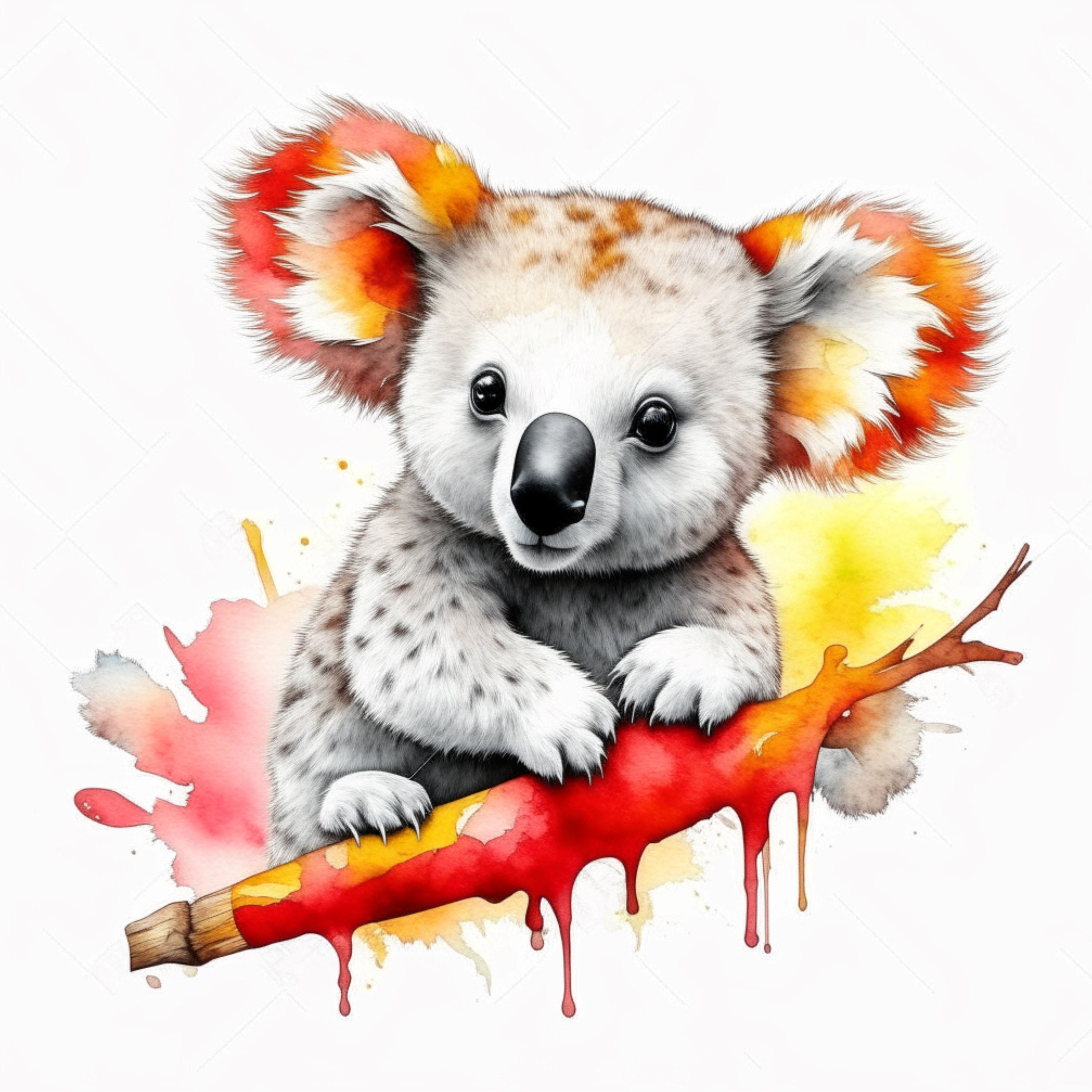 Red Koala Digital Art Koala Bear Clipart 15 High Quality Jpgs Digital ...