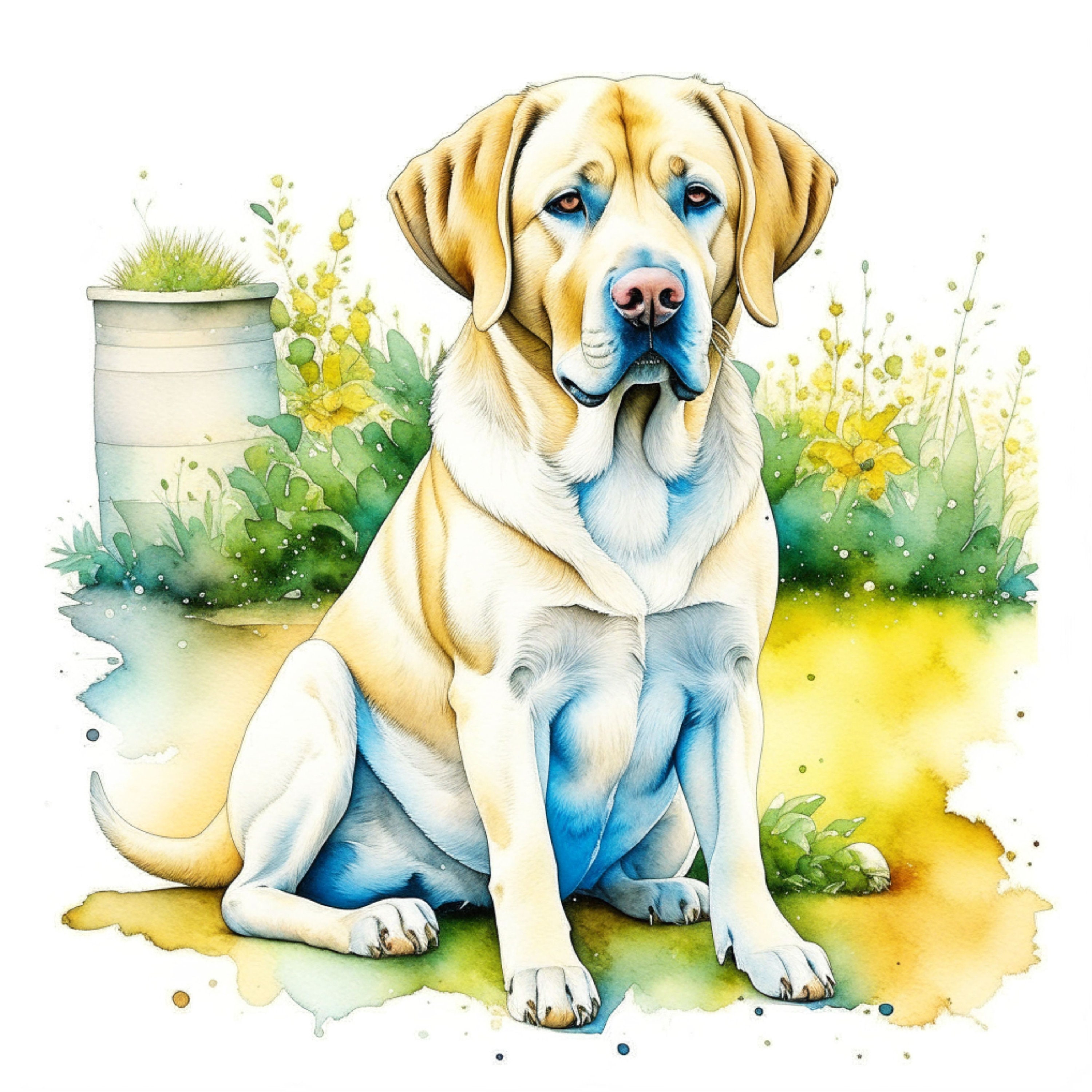 Yellow Labrador Dog Digital Art | Lab Puppy | Dog Clipart | 15 High ...