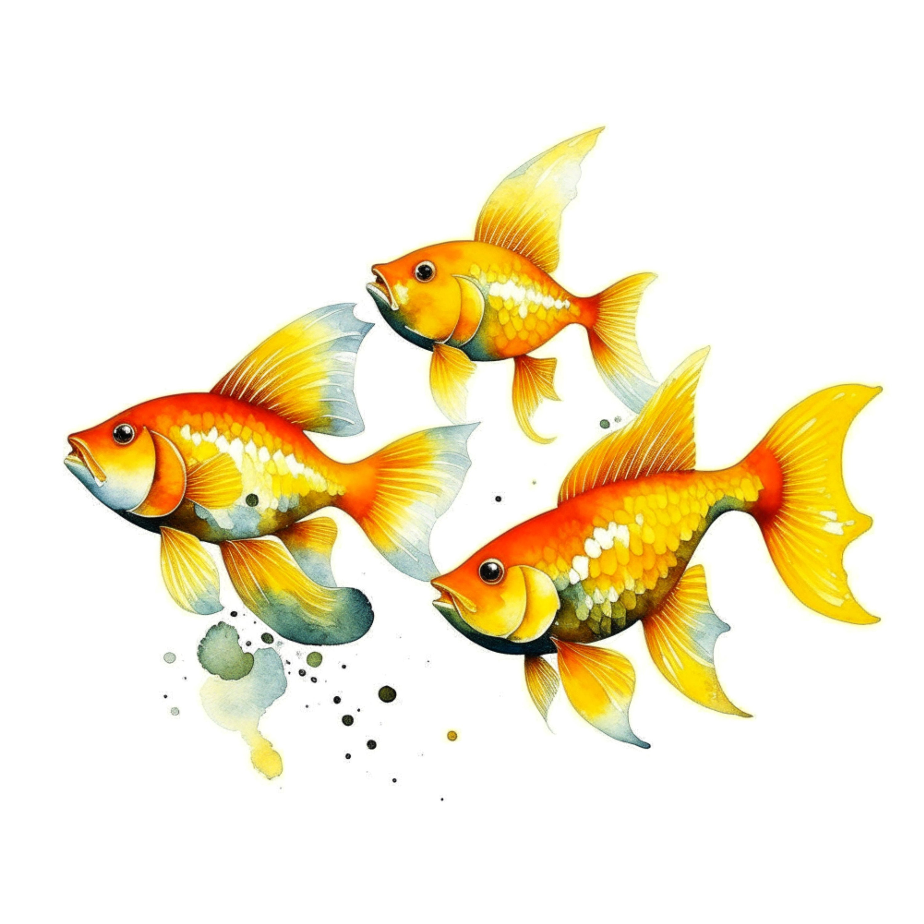Goldfish Digital Art | Clipart | 10 High Quality Jpgs | Digital ...