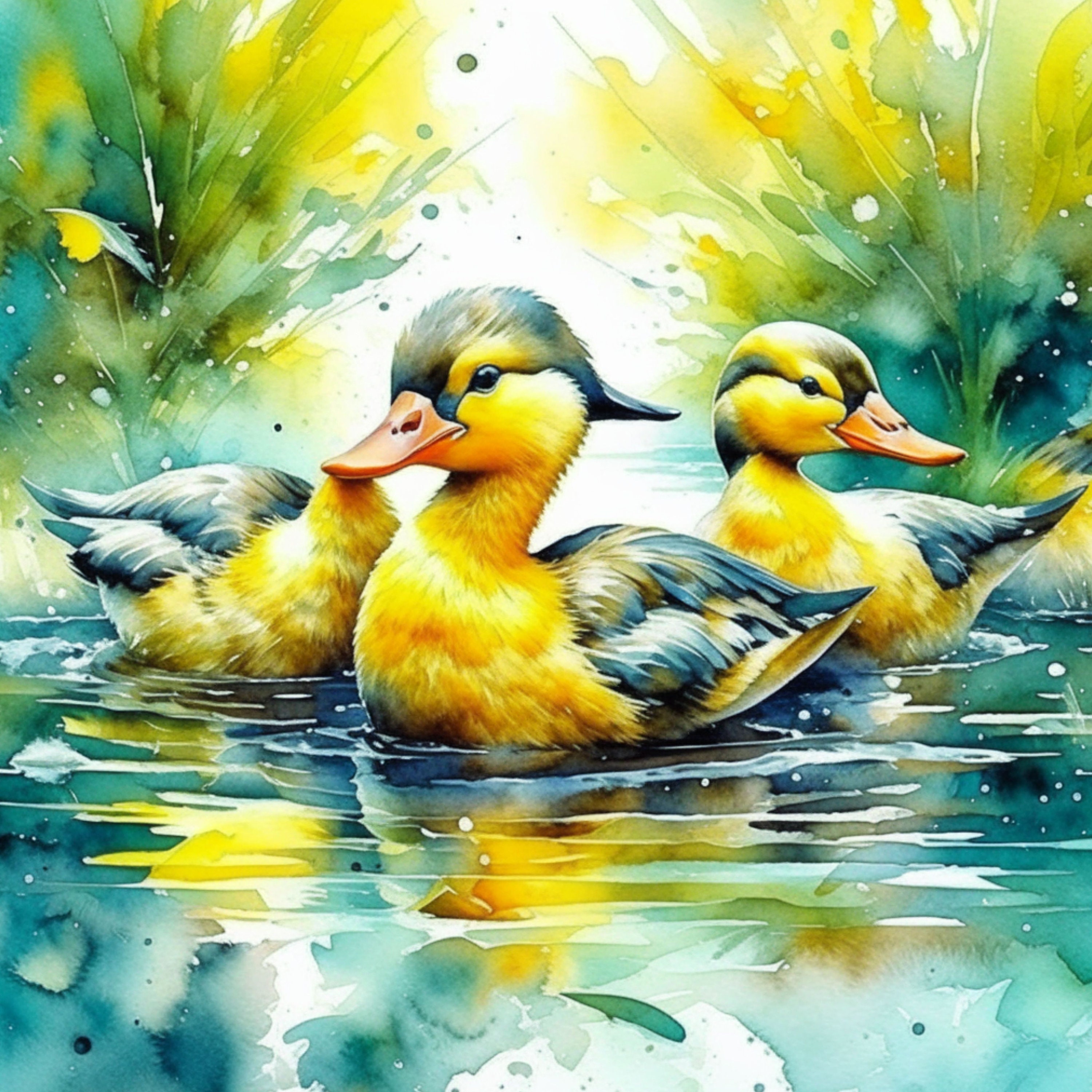 Ducklings Digital Art Duck Clipart 15 High Quality Jpgs Digital ...