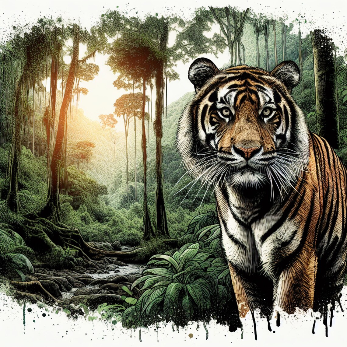 Endangered Species | Animals | Sunda Island Tiger Digital Art | Tigers ...
