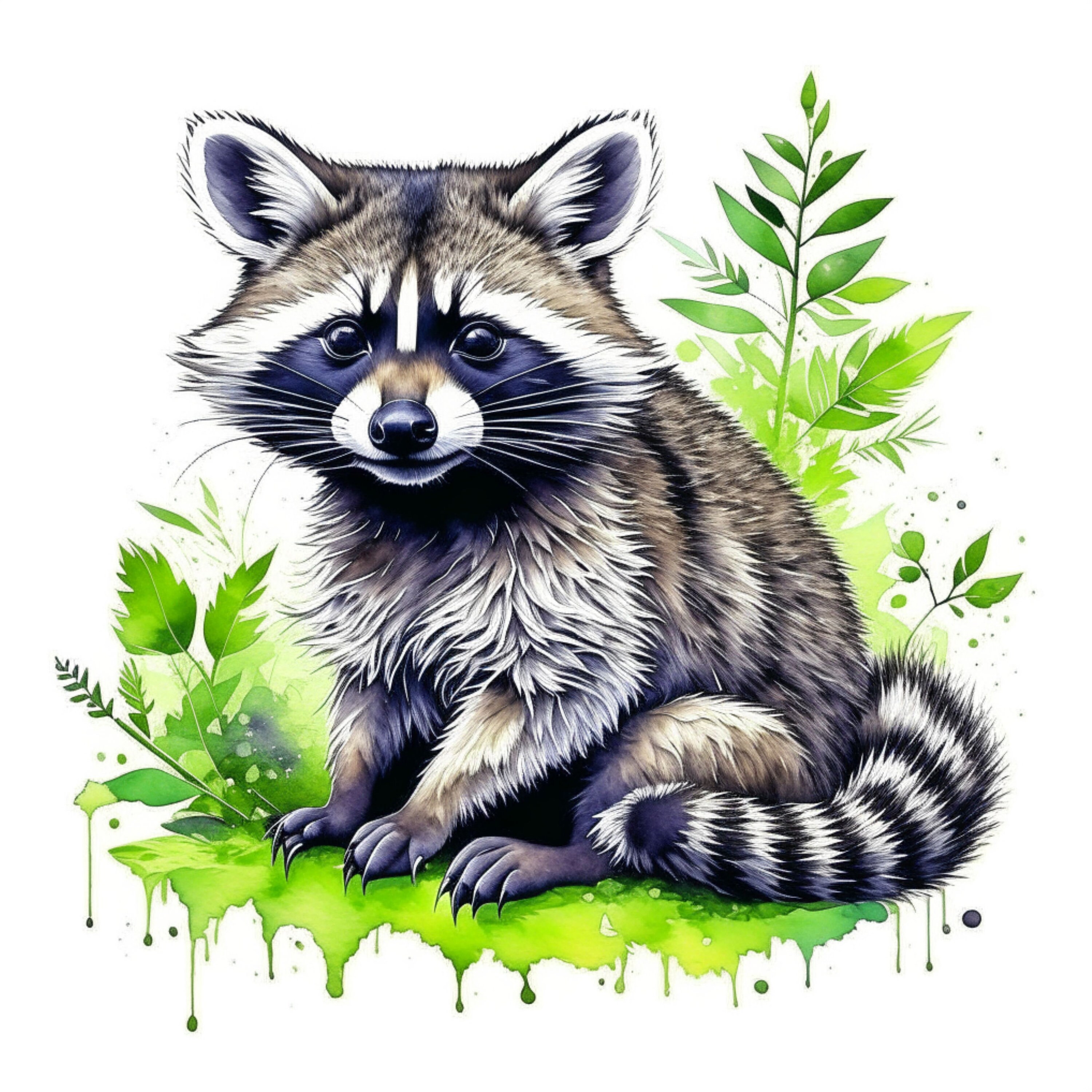 Raccoon Digital Art | Raccoon Clipart | 10 High Quality Jpgs | Digital ...