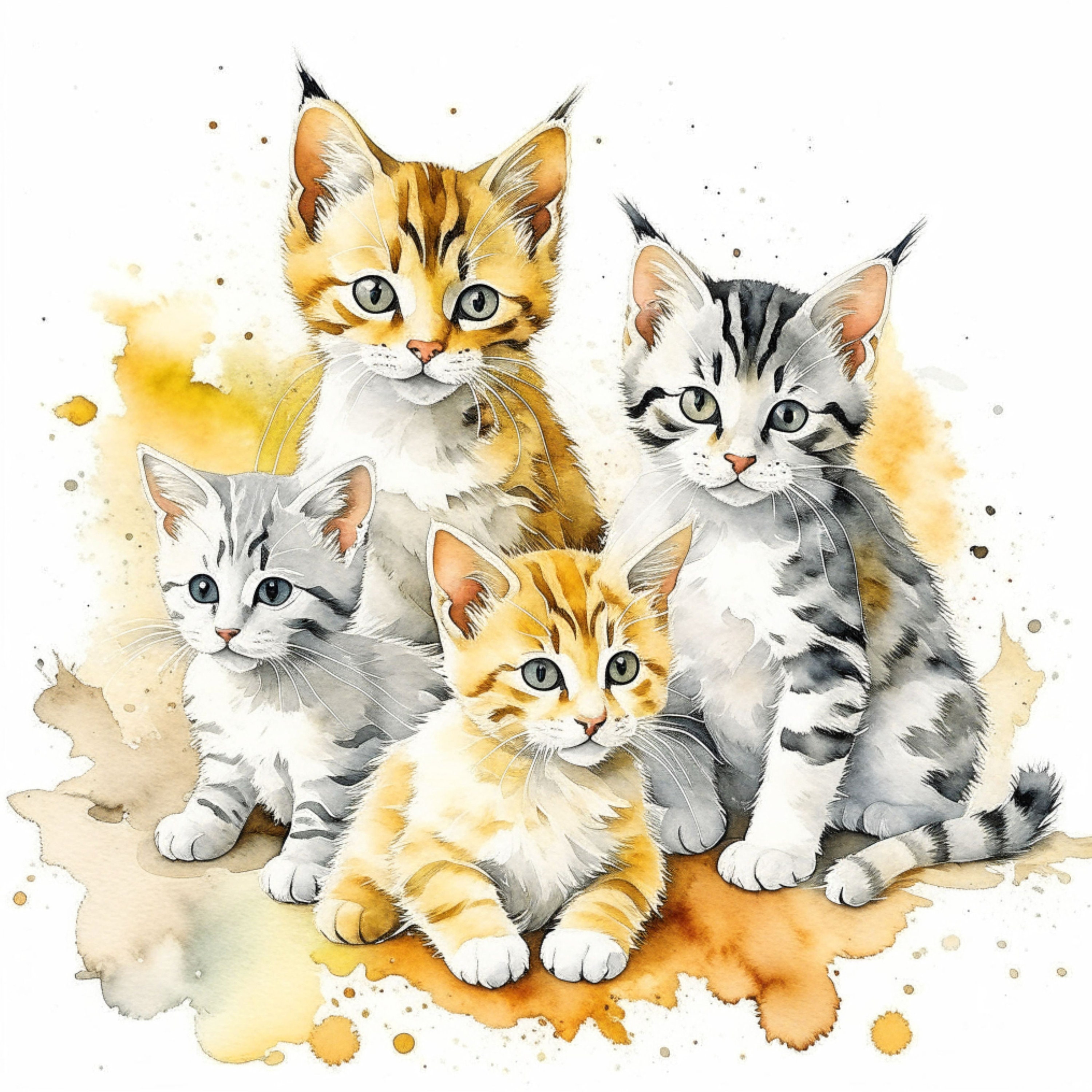 Kittens Digital Art | Clipart | 15 High Quality Jpgs | Cats Digital ...