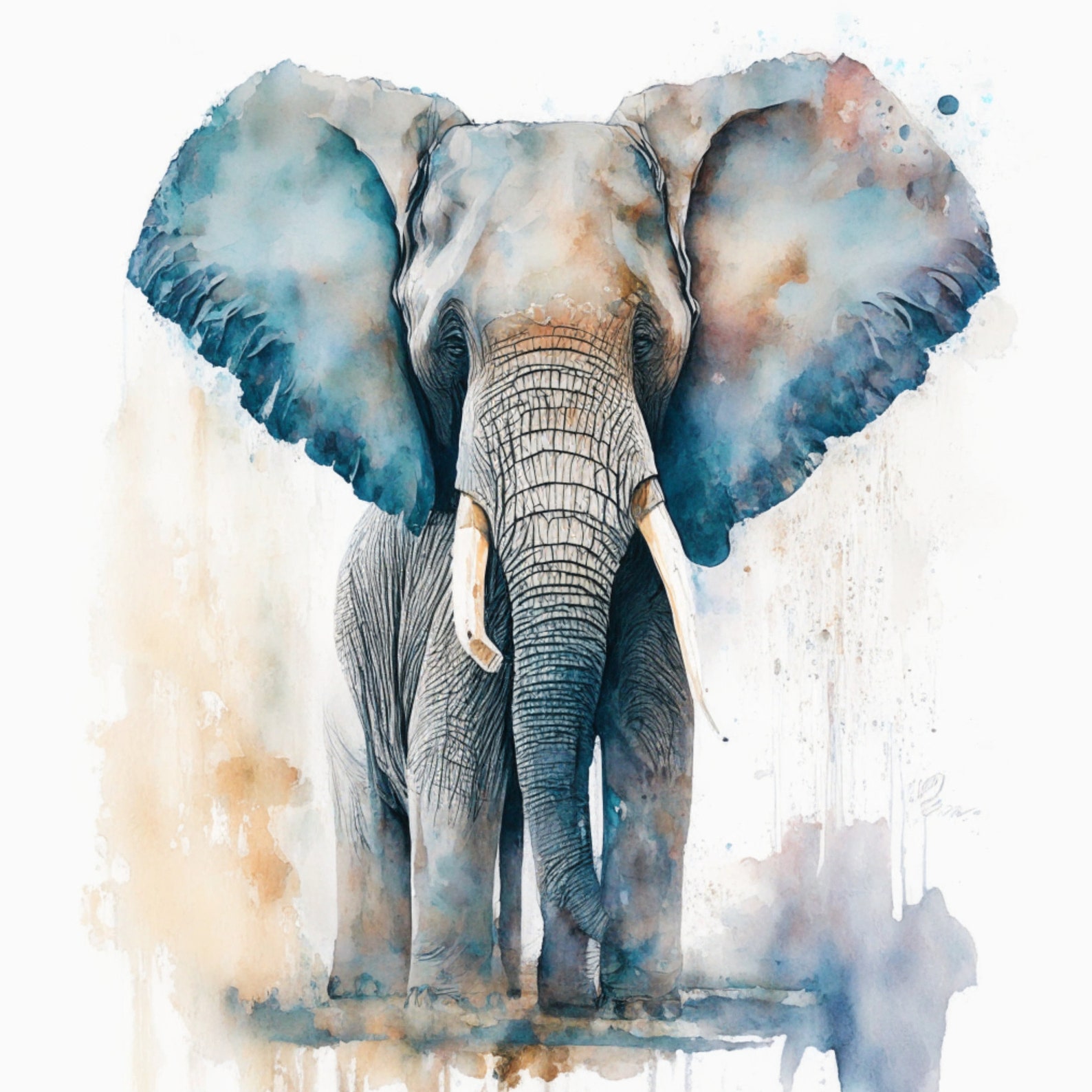 Elephants Digital Art | Elephant Clipart | 10 High Quality Jpgs ...