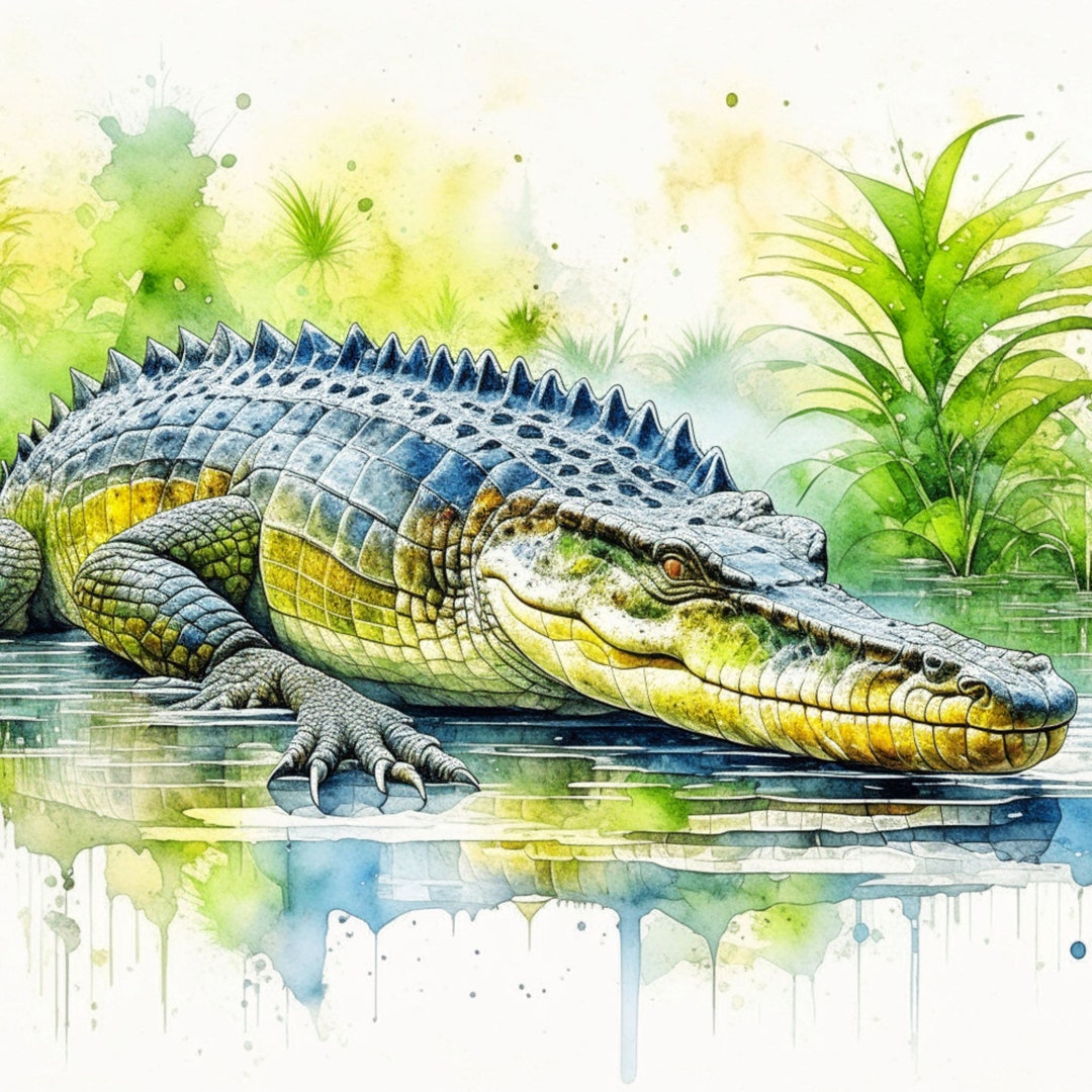 Alligator Digital Art | Clipart | 15 High Quality Jpgs | Digital ...