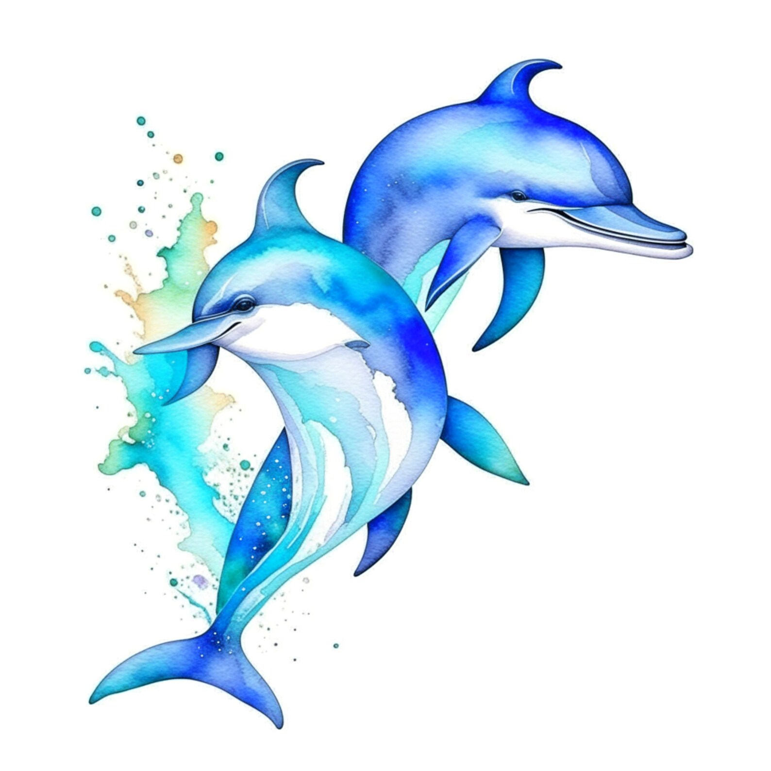 Dolphins Digital Art Clipart 10 High Quality Jpgs Digital Download AI ...