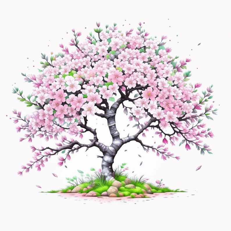 Cherry Blossoms Digital Art Clipart 10 High Quality Jpgs Digital ...