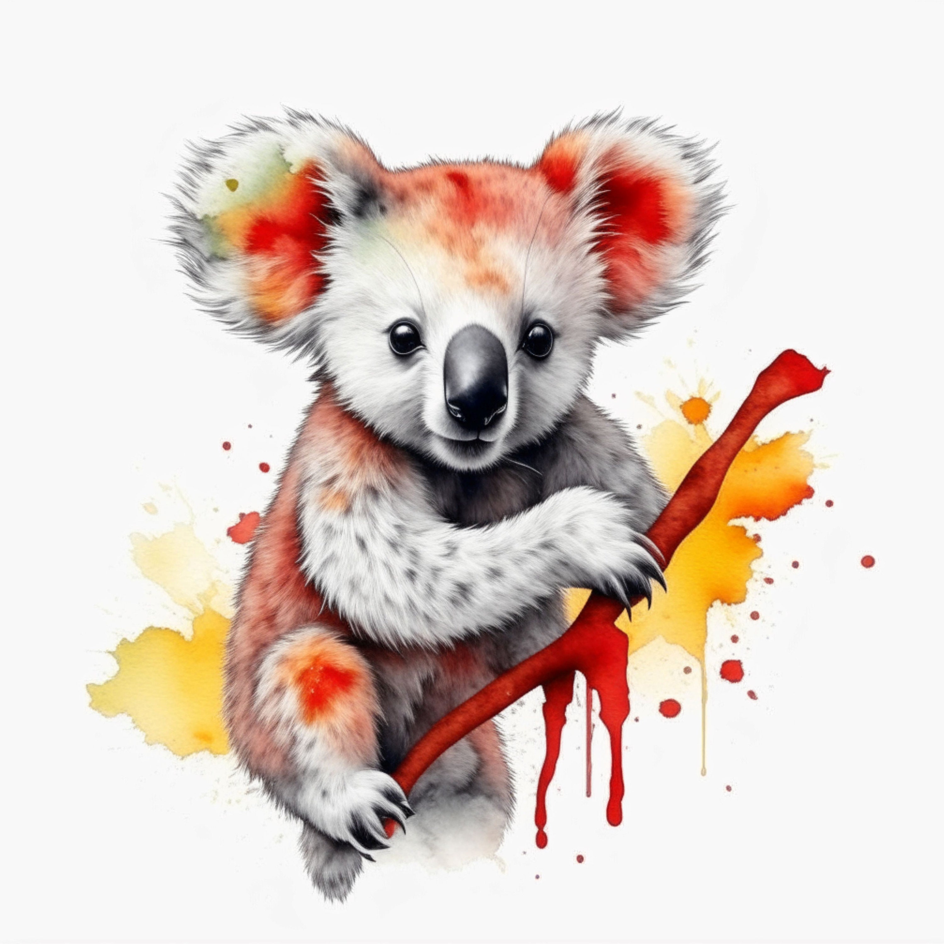 Red Koala Digital Art Koala Bear Clipart 15 High Quality Jpgs Digital ...